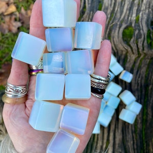 Opalite Crystal Cubes, Flashy Opalite Tumblestone, Healing Crystals, Pocket Crystals, Mini ...