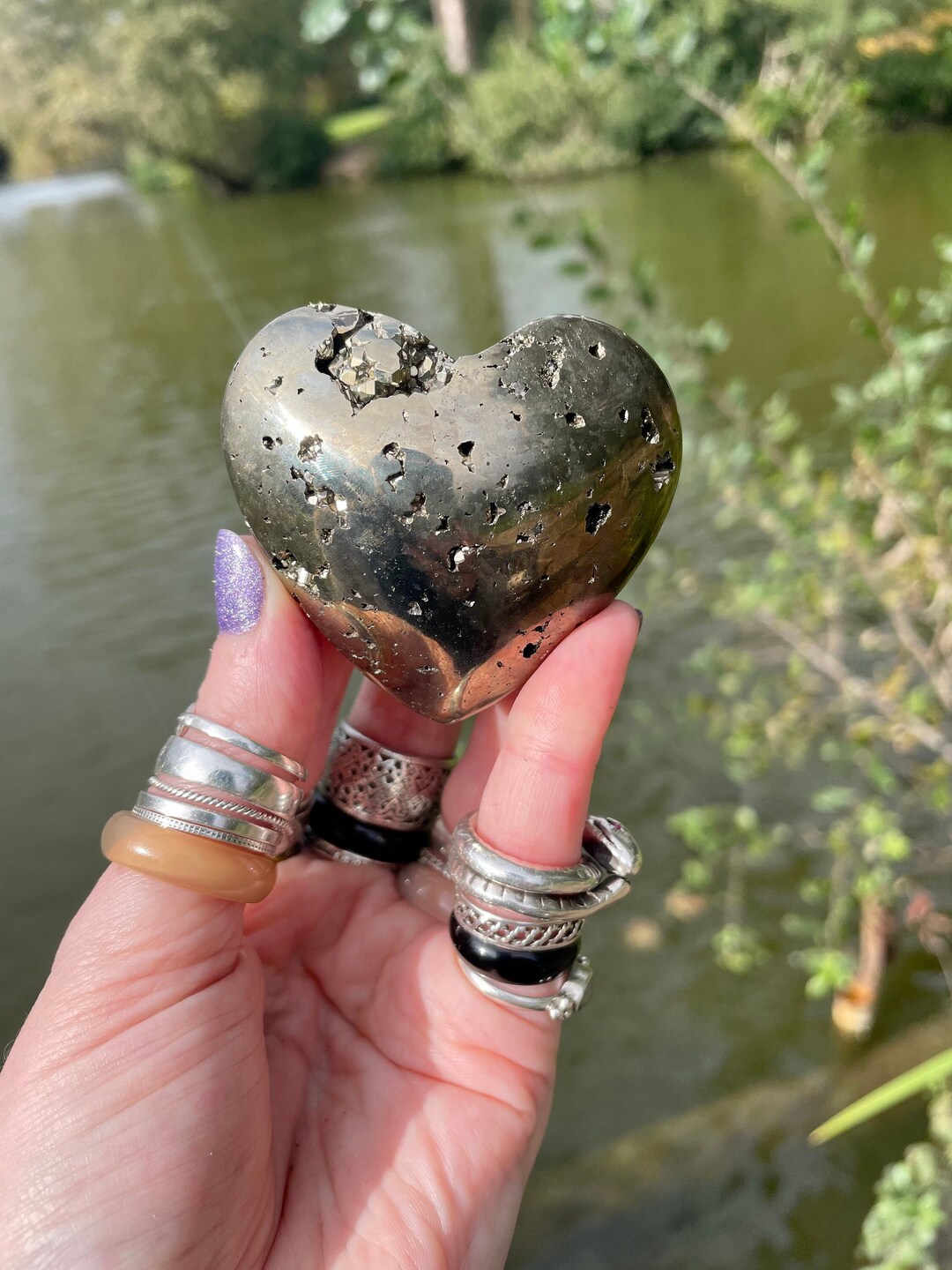 Pyrite Crystal Heart Fools Gold Heart Shaped Crystal - Etsy