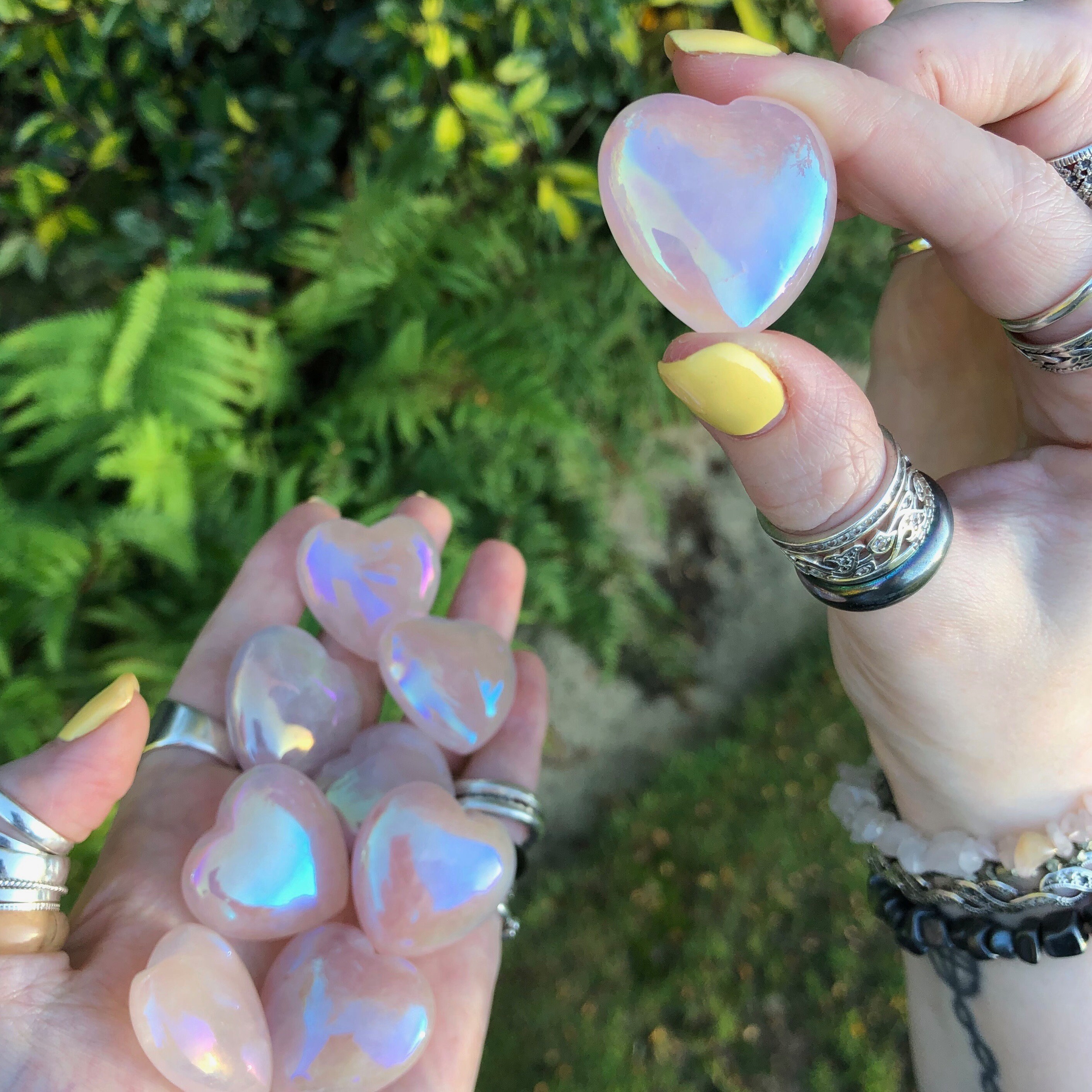 Angel Aura Rose Quartz Heart Crystal Heart-shaped Love Baby | Etsy UK