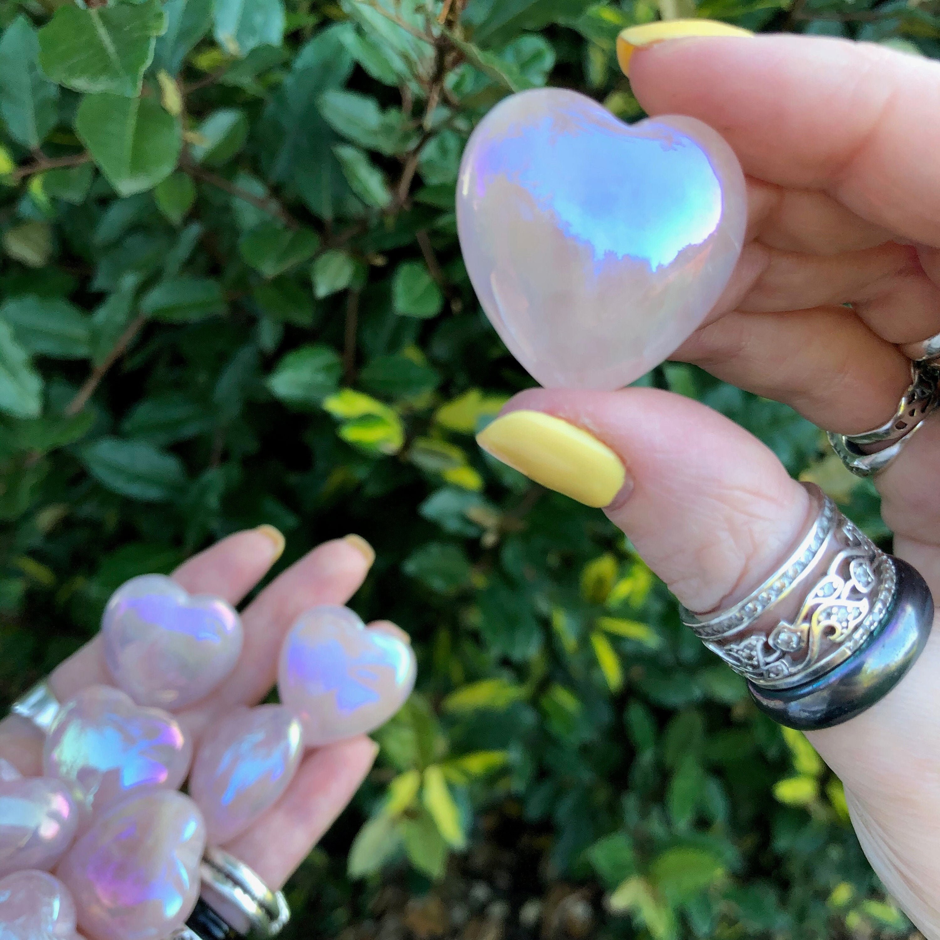Angel Aura Rose Quartz Heart Crystal Heart-shaped Love Baby | Etsy UK