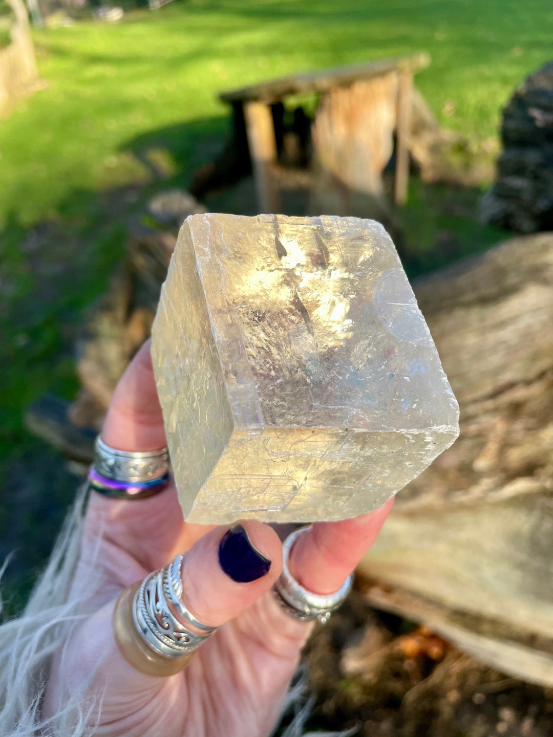 Optical Calcite Raw Crystal, Icelandic Spar Cubes, Polished Crystals ...