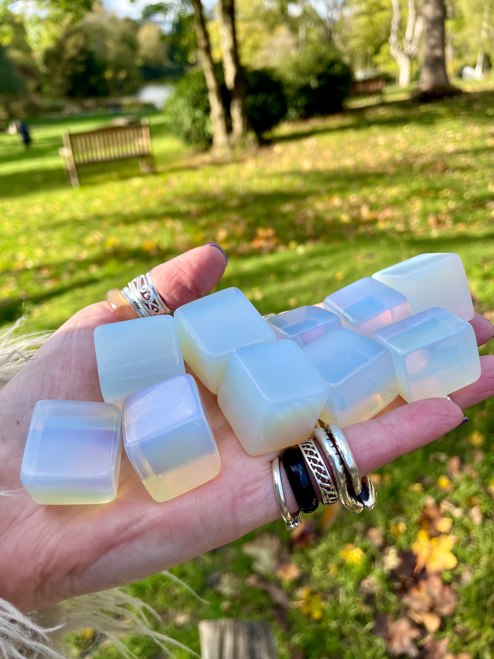 Opalite Crystal Cubes Flashy Opalite Tumblestone Healing - Etsy