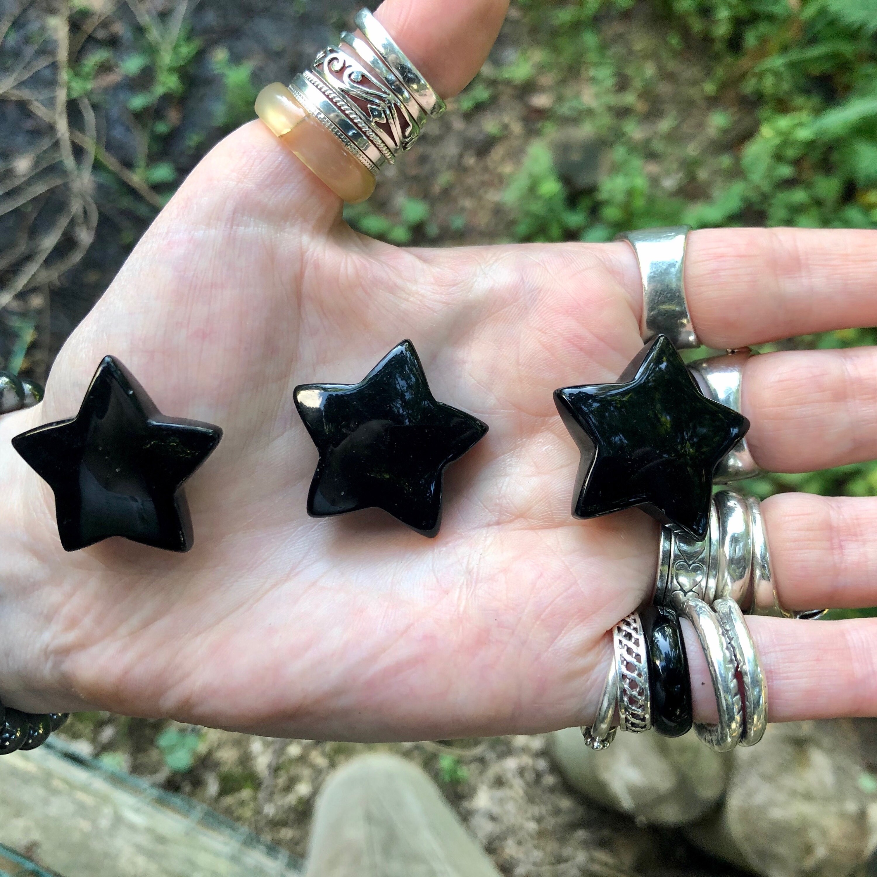 Mini Star Crystal Black Obsidian Celestial / Gemstone - Etsy