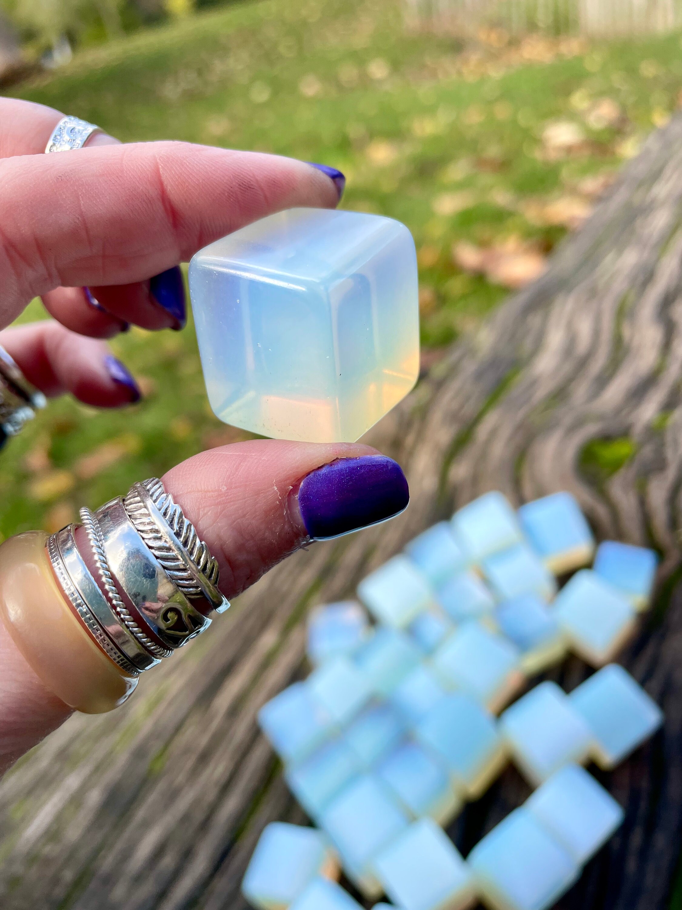 Opalite Crystal Cubes Flashy Opalite Tumblestone Healing - Etsy
