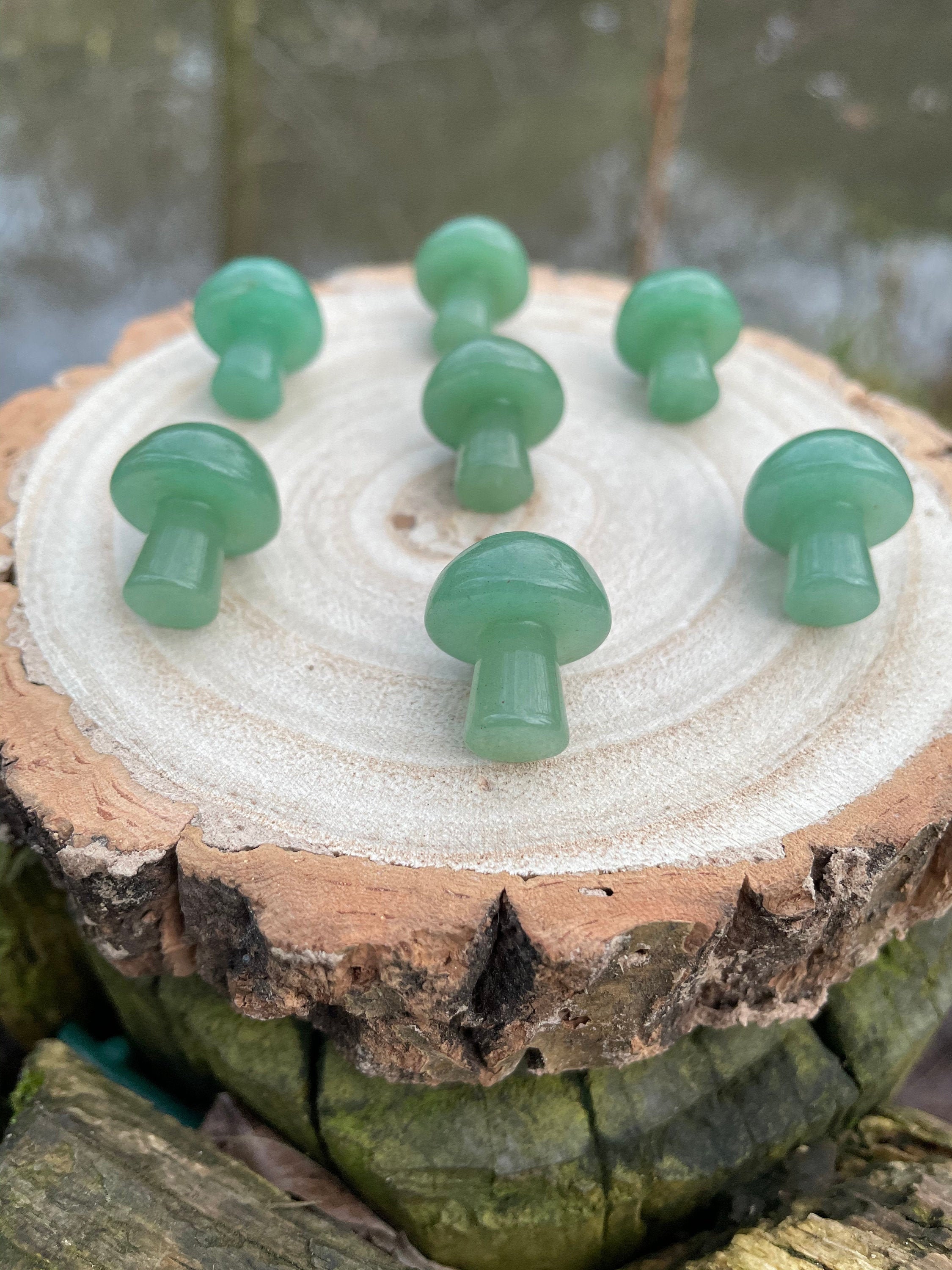 Mini Crystal Mushroom Green Aventurine Baby Toadstool Carved - Etsy UK
