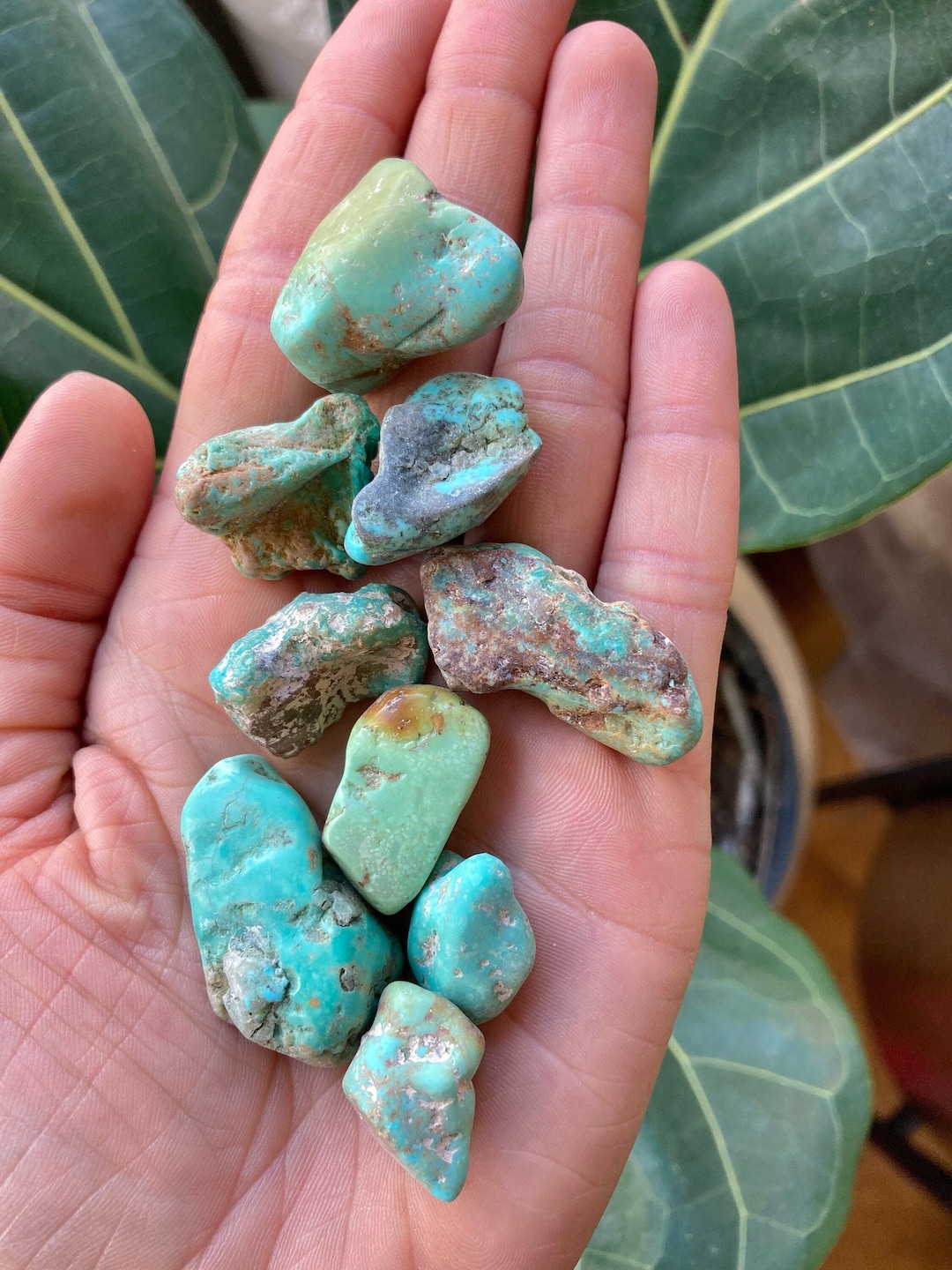 Genuine Real Peruvian Turquoise Tumbled Stone / Genuine Turquoise ...