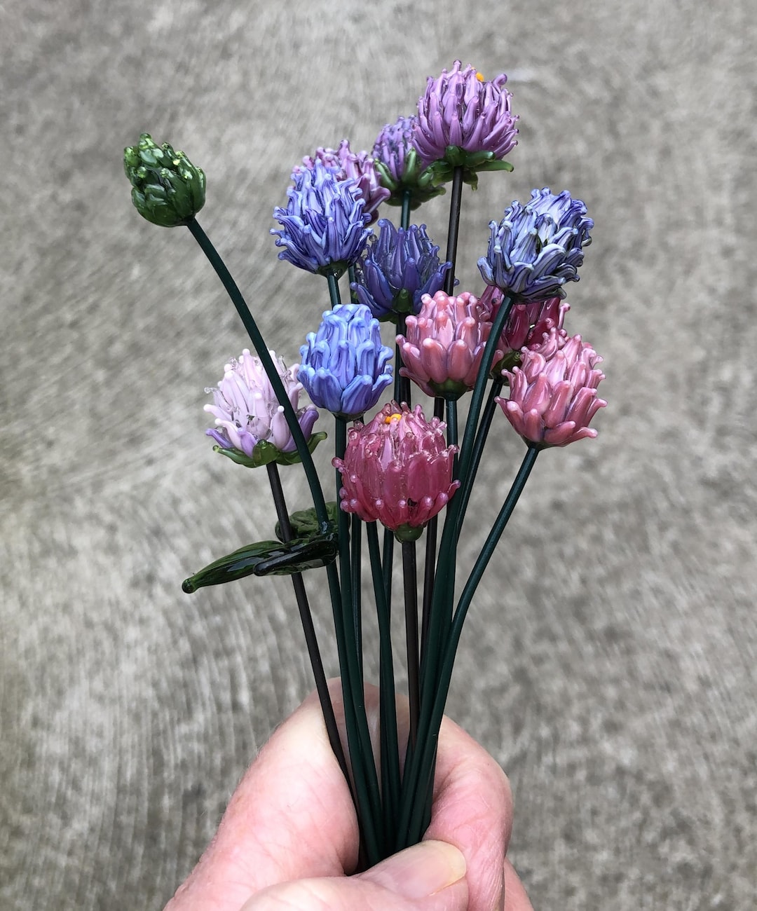 Large Size Individual Clover Bouquet Flowers Handmade Lampwork Glass - Etsy
