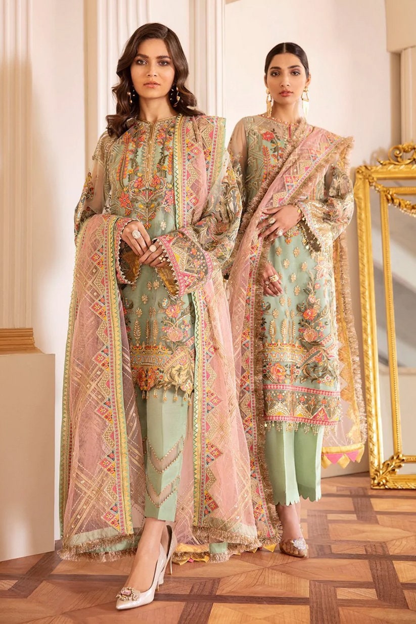 Belle robe de soirée pakistanaise en mousseline de soie pure - Etsy France