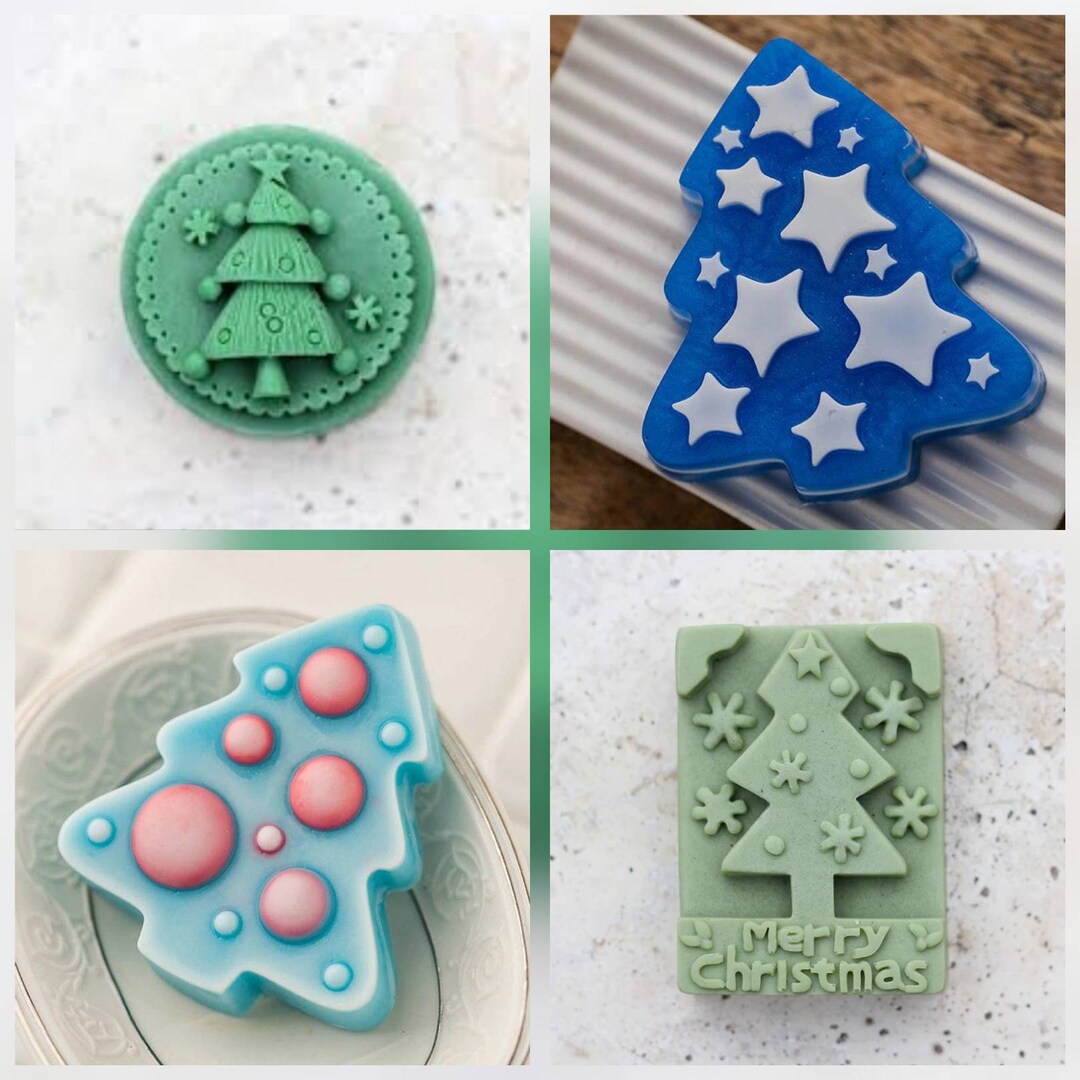 Christmas Xmas Santa Tree Face Father New Year Silicone Mold Soap ...