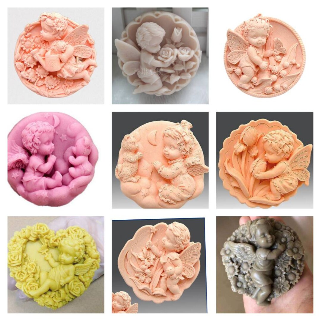 Angel Fairy Molds With Wings Baby Girl Boy Cloud Stories Soap Candle ...