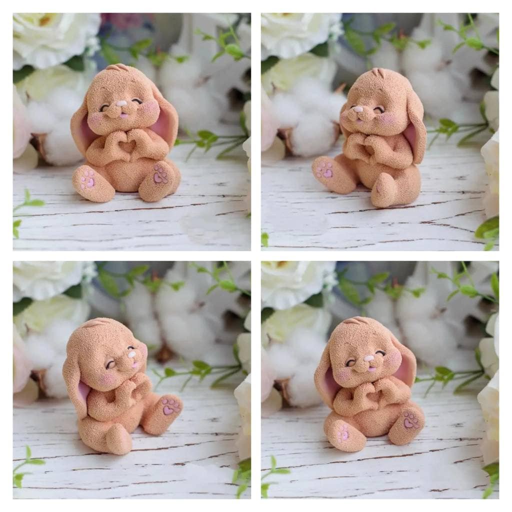 3d Bunny Rabbit Theme Mold Mould Silicone Soap Melt and Pour Candle ...