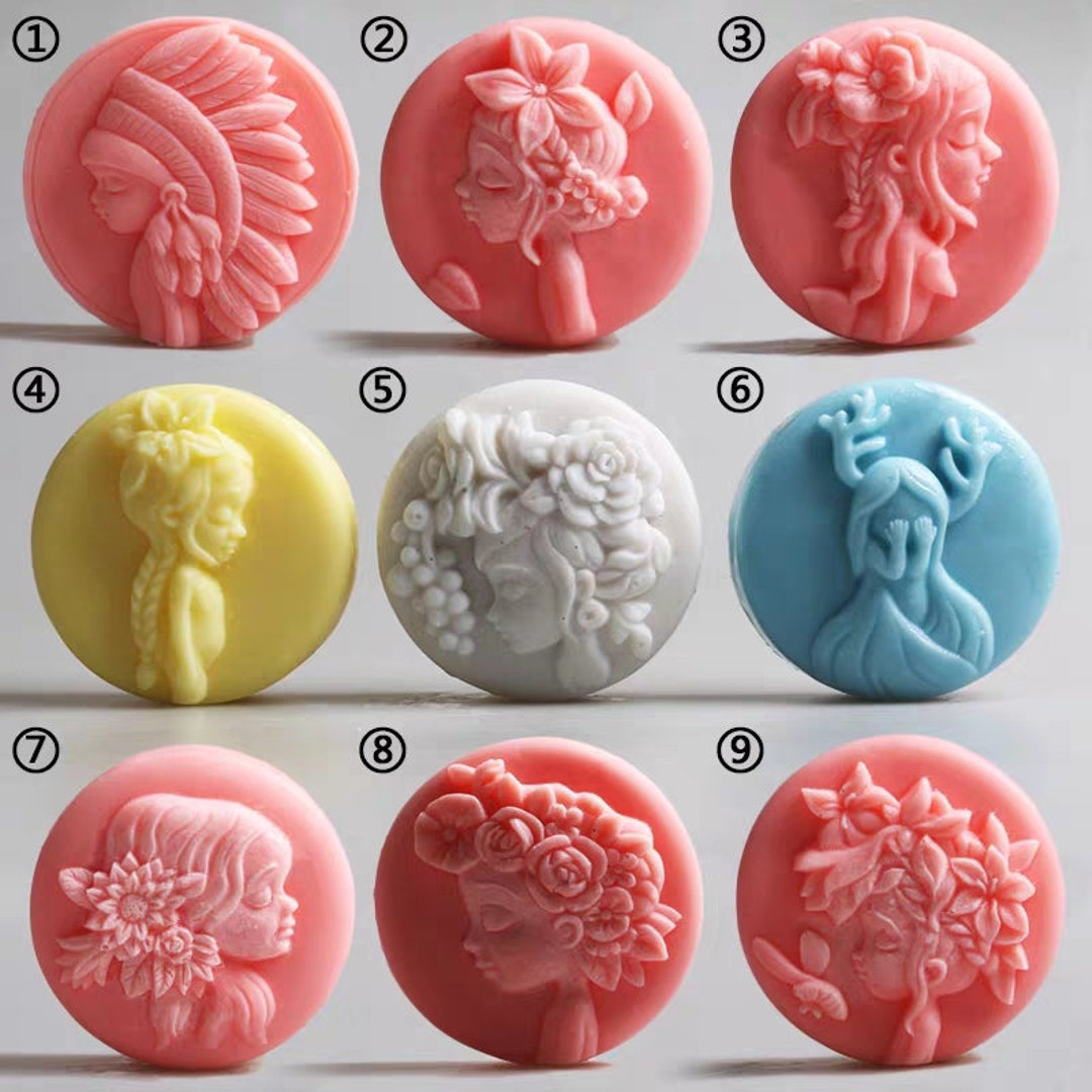 Round Girl Boy Tribal Theme Design Mold Embroidery Pattern Soap Candle ...