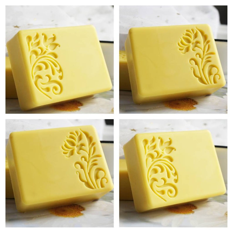 Lace Impression Mat Lotus Lily Floral Rectangular Soap Mold Candle ...