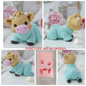 3d Cute Yashka Baby Bull Cow Calf Animal Soap Mold Candle Mould ...