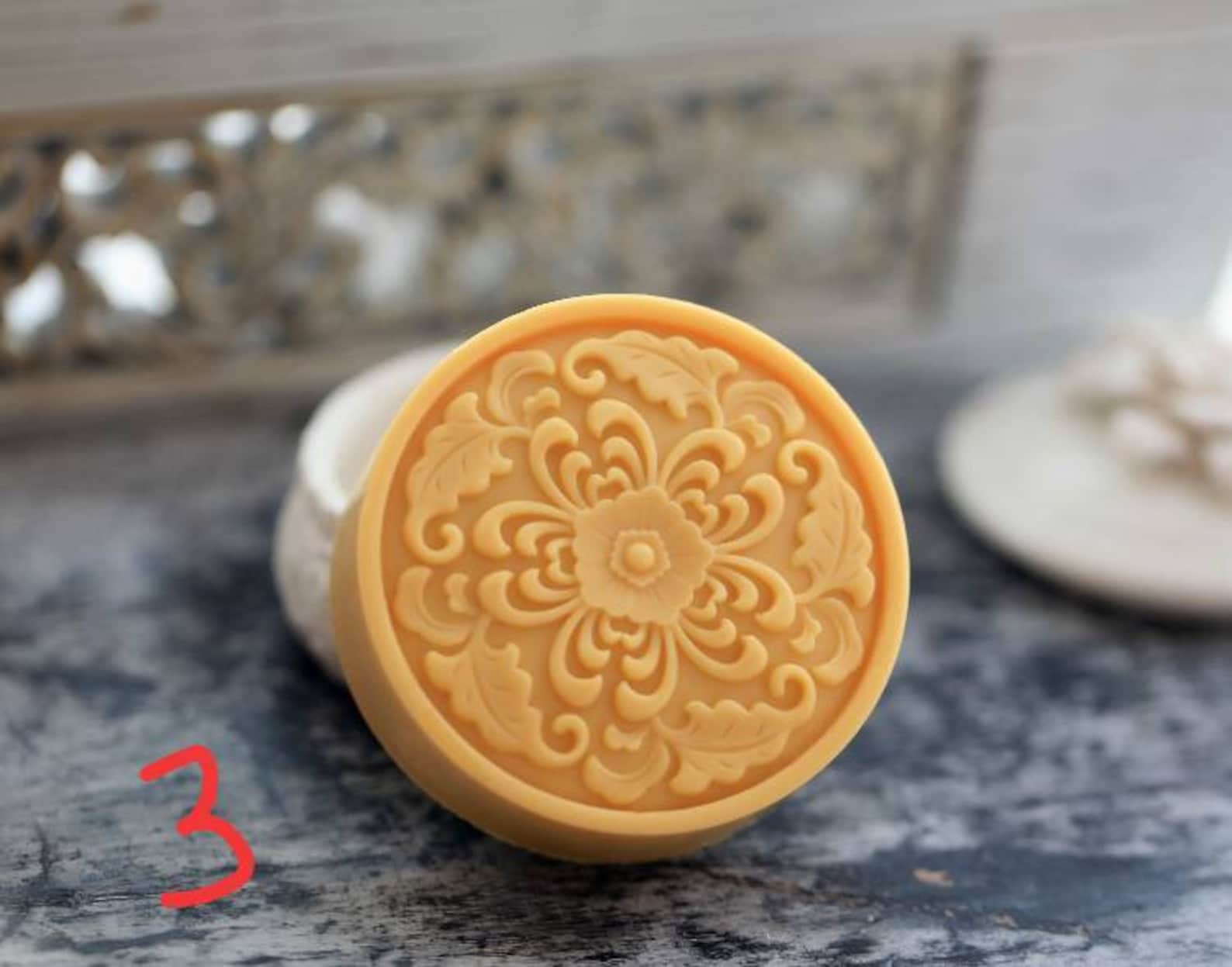 Royal Round Shape Design Mold Embroidery Pattern Soap Candle Resin ...