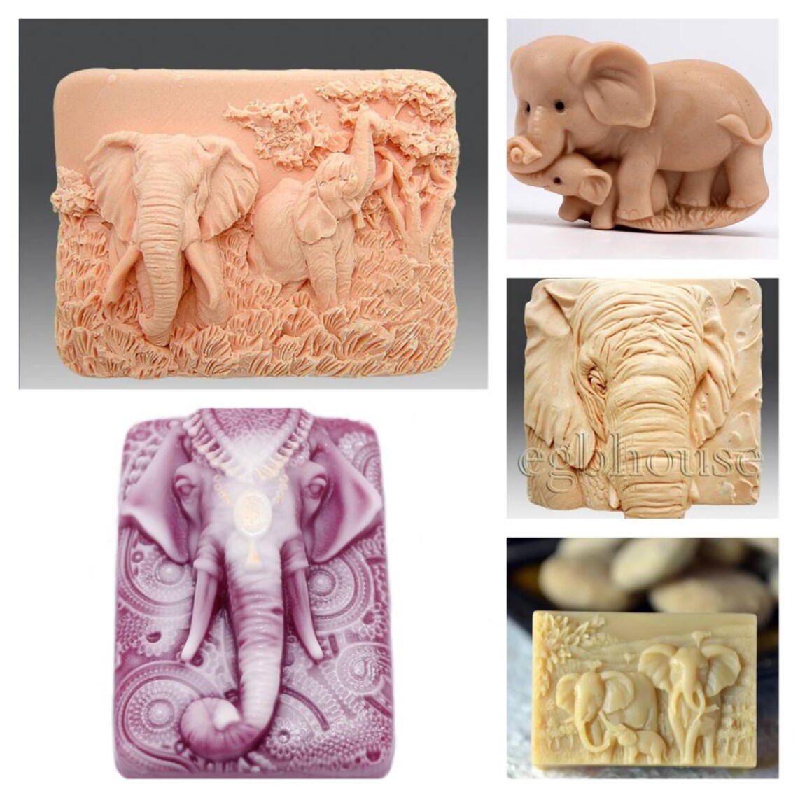 African 2d Elephant and Indian Elephant Royal Asian Art - Etsy