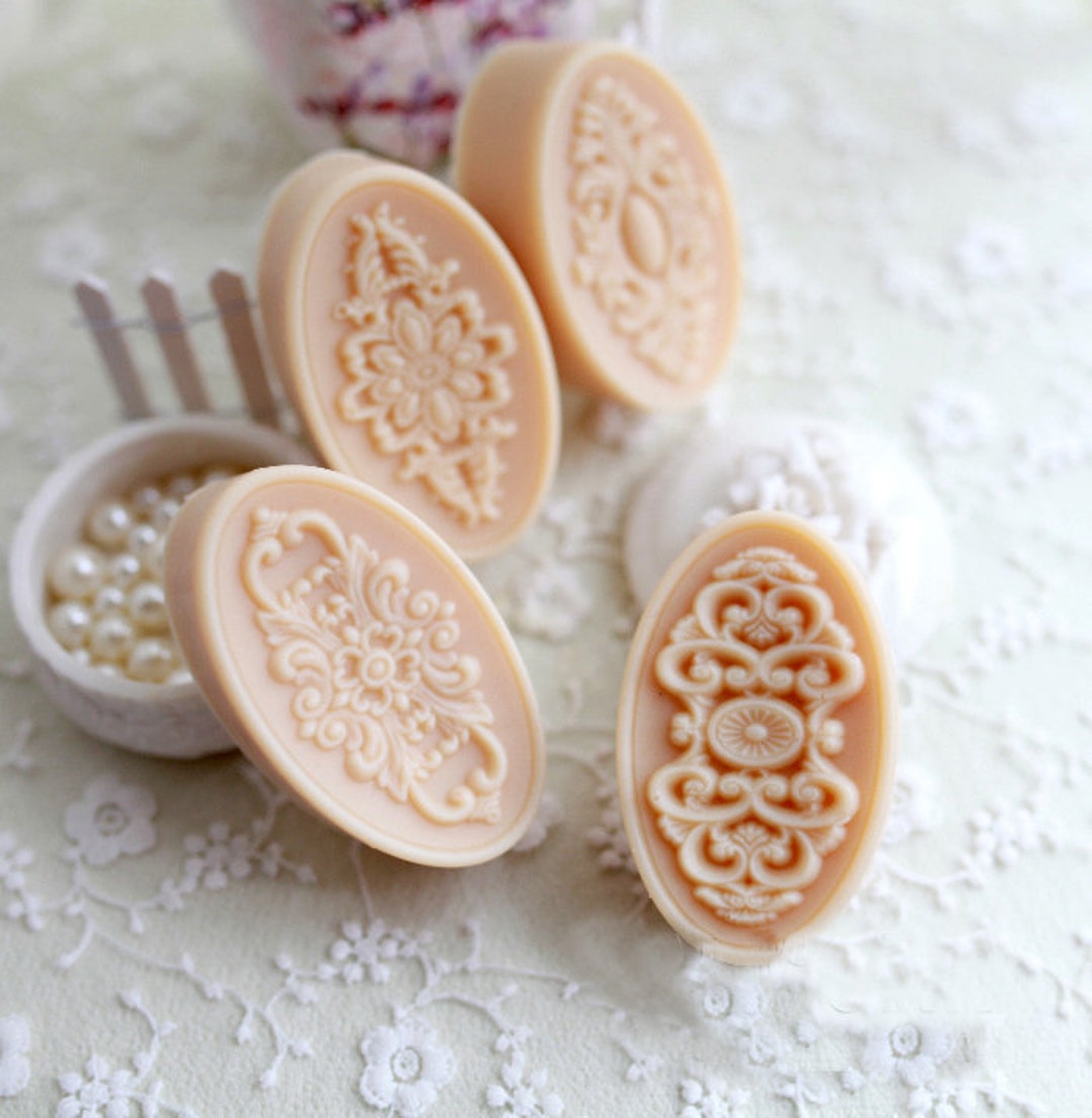 Royal Oval Shape Design Mold Embroidery Pattern Soap Candle Resin Molds ...