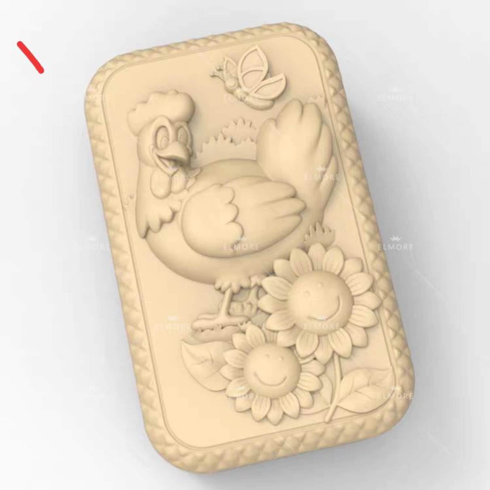 Cute Hen Chicken Rooster Animal Theme Mold Mould Silicone Soap Melt and ...