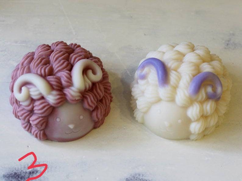 Cute Adorable Sheep Animal Theme Mold Mould Silicone Soap Melt and Pour ...