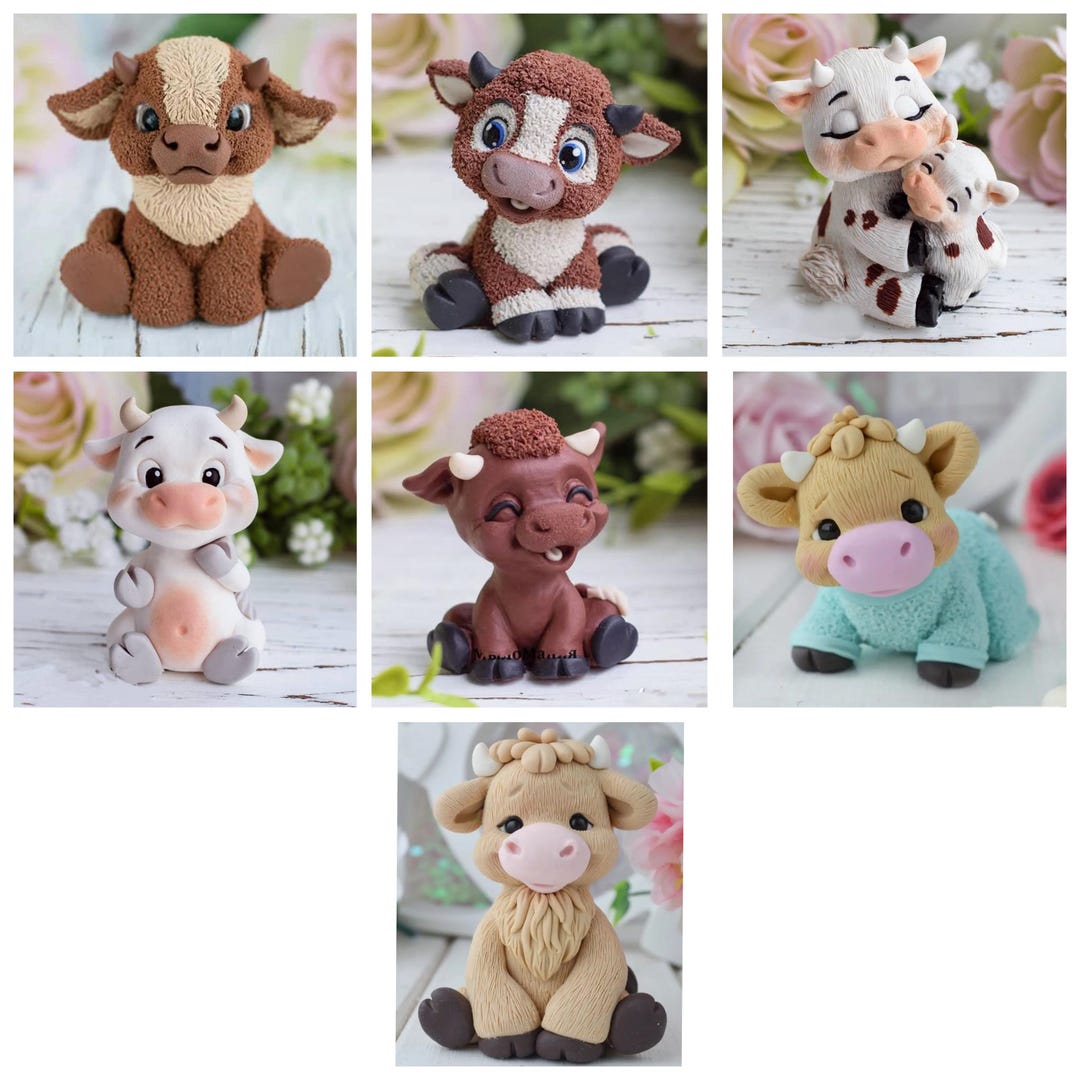 3d Cute Yashka Baby Bull Cow Calf Animal Soap Mold Candle Mould ...