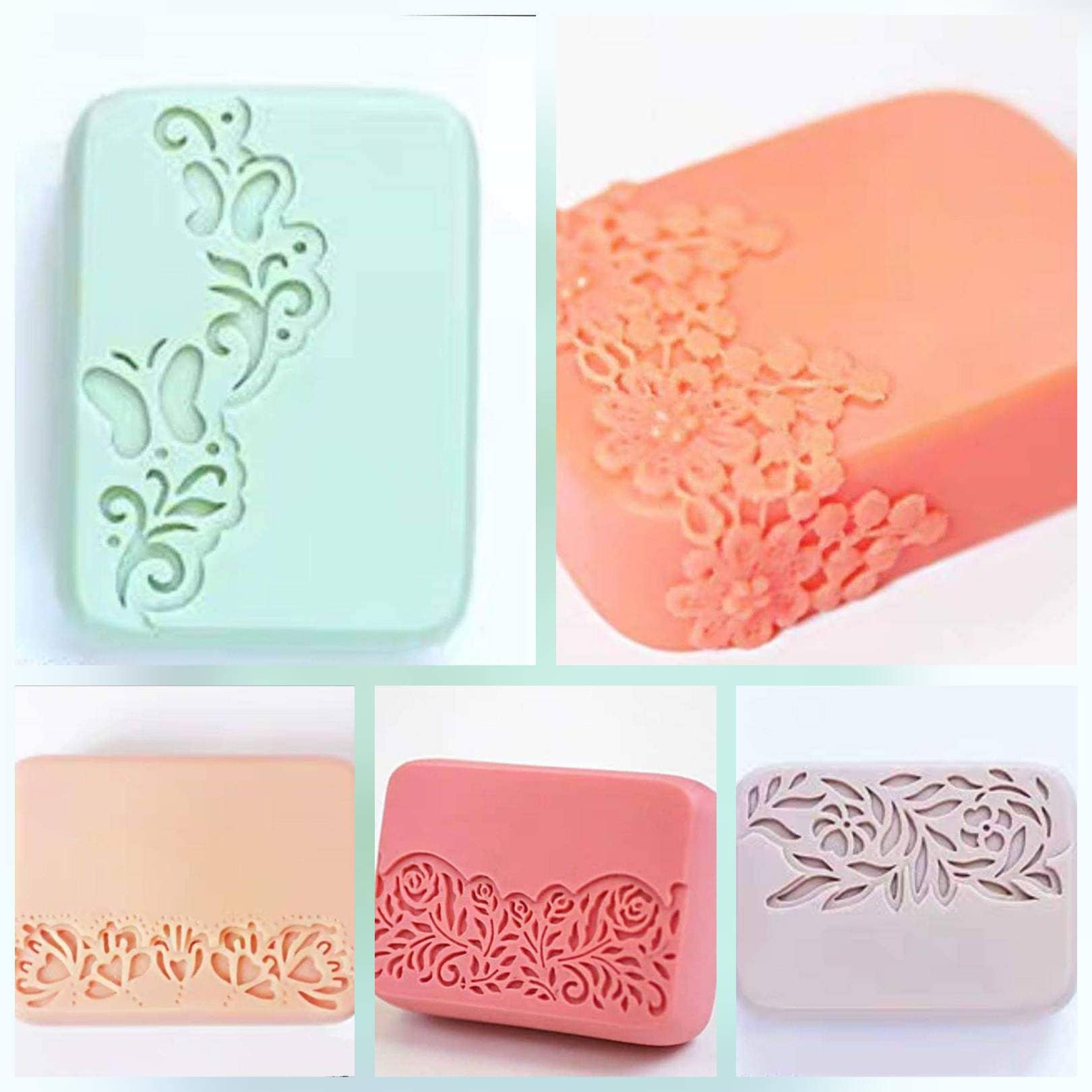 Lace Impression Mat Butterfly Floral Rectangular Soap Mold | Etsy