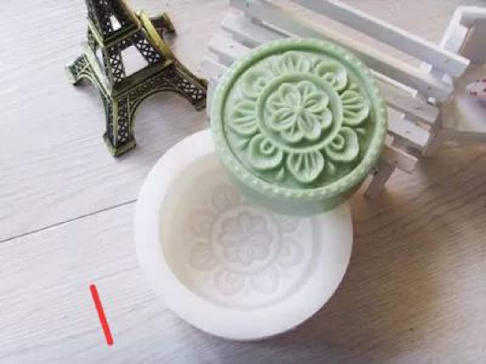 Moon Cake Round Shape Design Mold Embroidery Pattern Soap Candle Resin ...