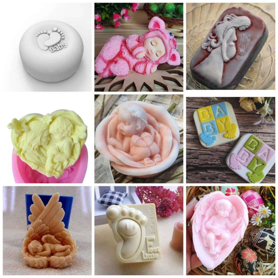 Pregnant Lady Wings Mother Baby Shower Pregnancy Mold Mould Silicone ...