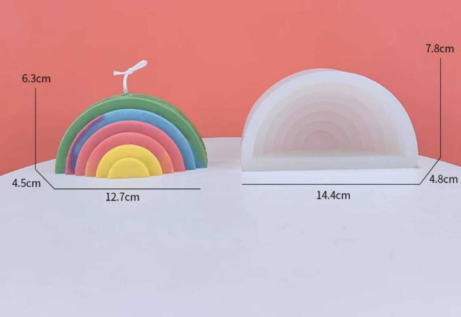 Beautiful Handmade Rainbow Silicone Mold Mould Soap Candle Craft ...