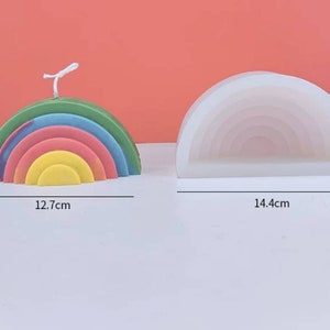 Beautiful Handmade Rainbow Silicone Mold Mould Soap Candle Craft ...