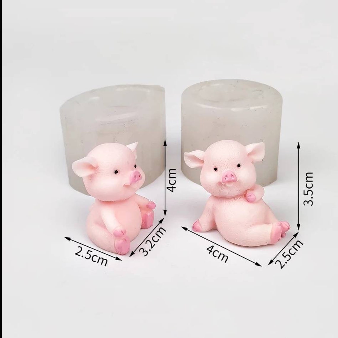3d Cute Small Little Pig Piggy Piglets Mold Mould Silicone Soap Candle ...