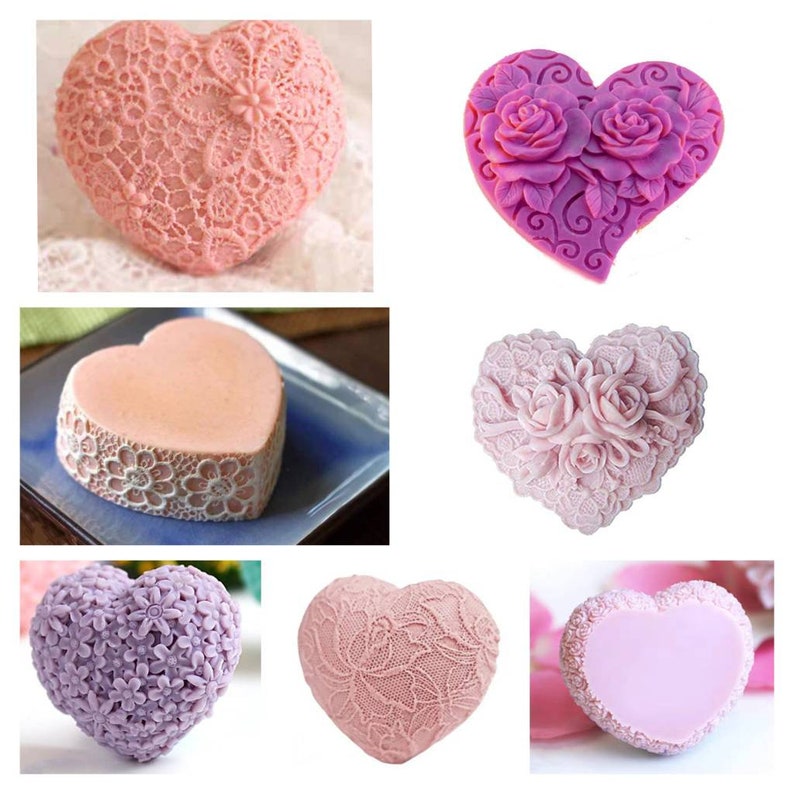 Lace Impression Mat Heart Shape Soap Mold Candle Mould - Etsy