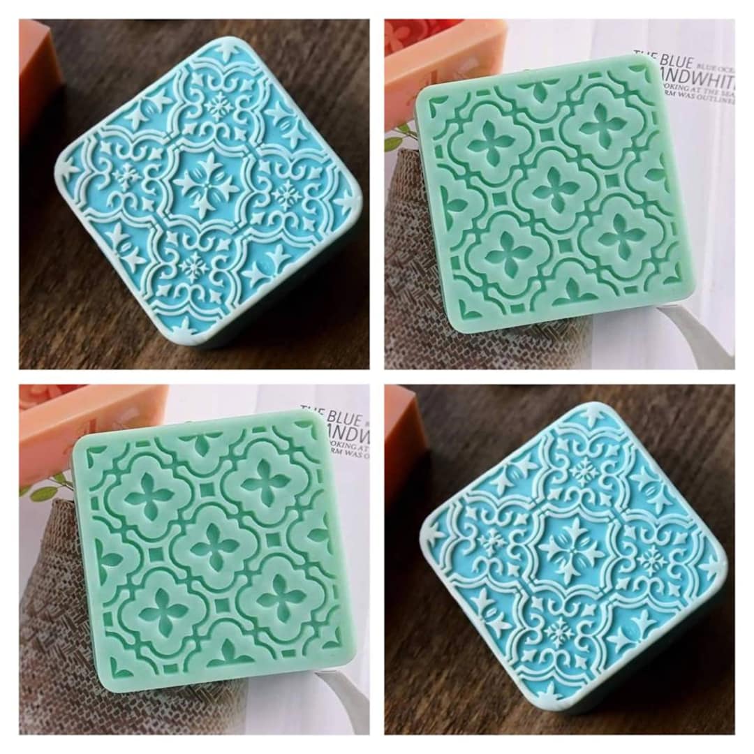 Royal Luxury Square Shape Design Mold Embroidery Pattern Soap Candle ...