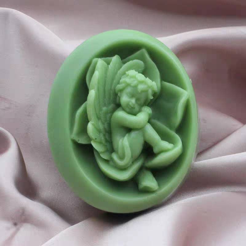 Fairy Floral Oval Angel Sleeping Thinking Heart Angel Figurine | Etsy