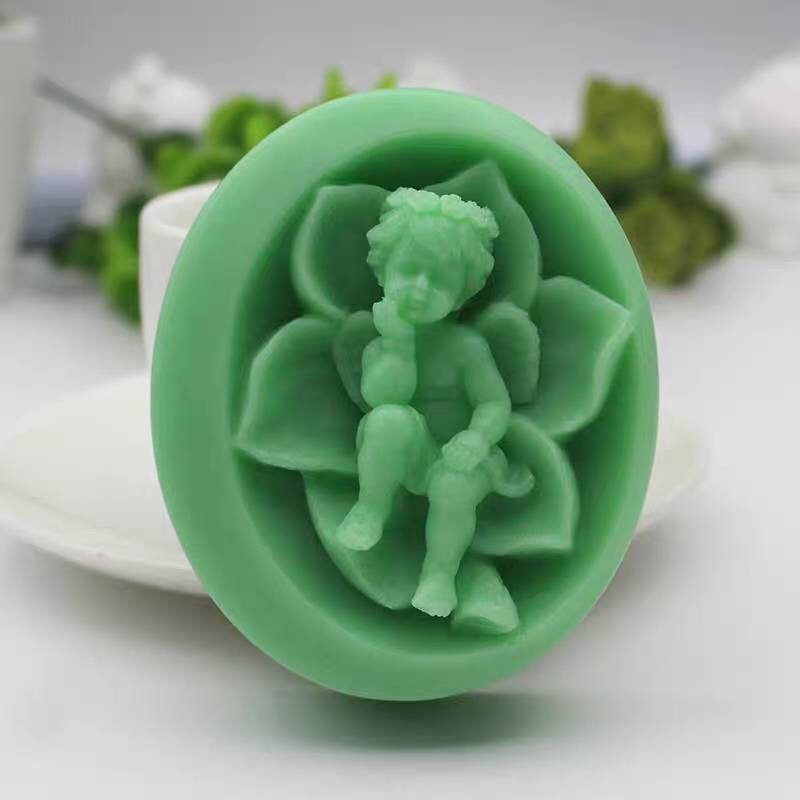 Fairy Floral Oval Angel Sleeping Thinking Heart Angel Figurine | Etsy