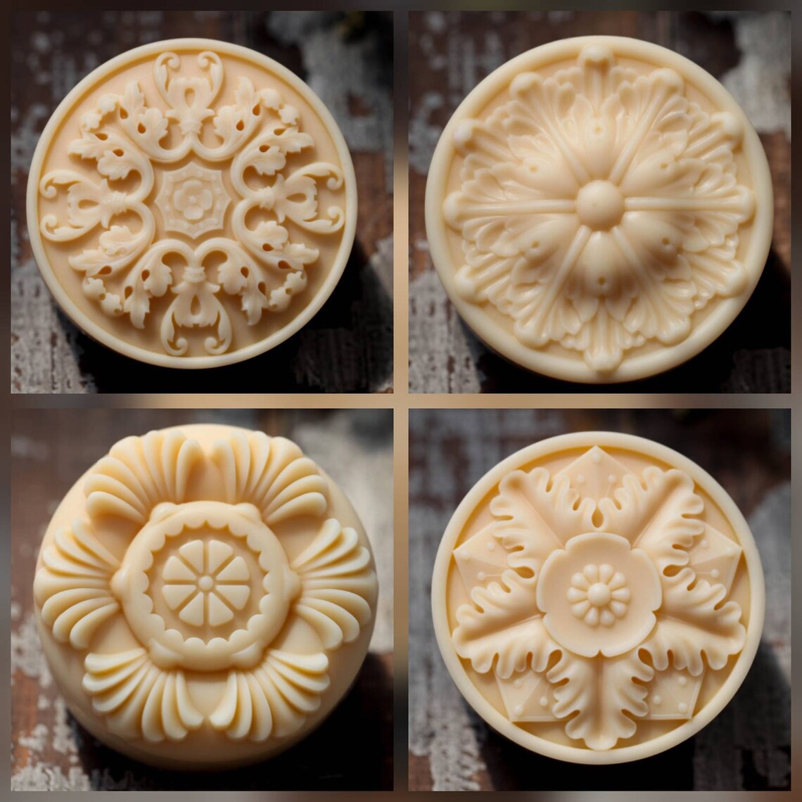 Royal Round Shape Design Mold Embroidery Pattern Soap Candle - Etsy