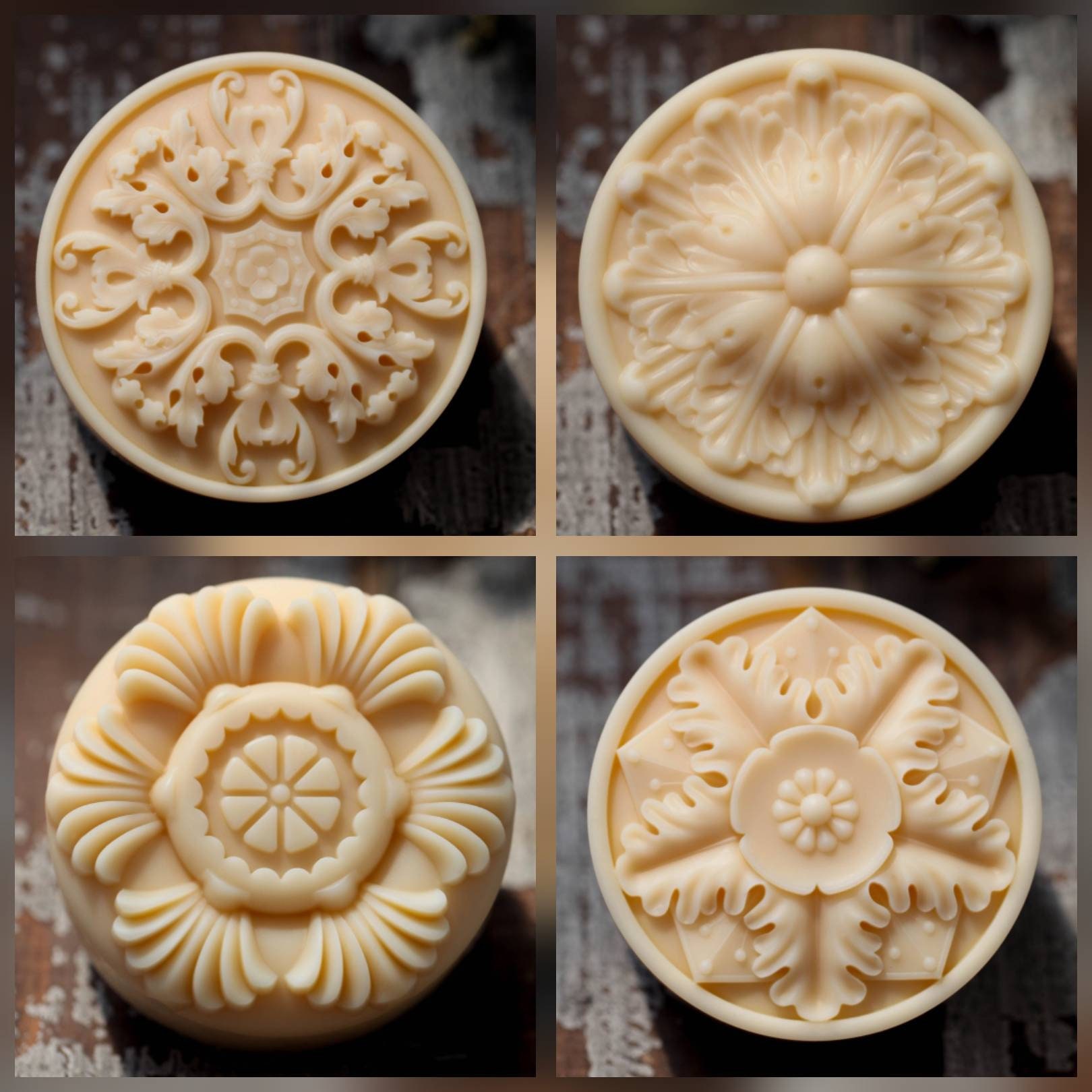 Royal Round Shape Design Mold Embroidery Pattern Soap Candle - Etsy