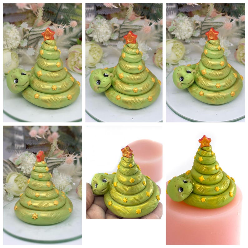 Handmade Silicone Mold for 3d Cute Snake Baby Mould Candle Soap Making ...