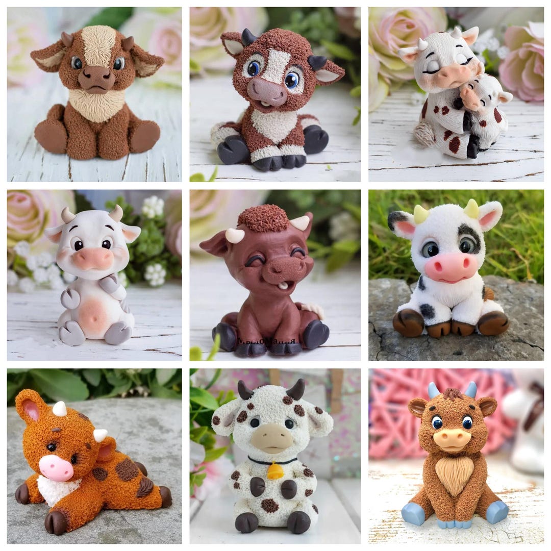 3d Cute Yashka Baby Bull Cow Calf Animal Soap Mold Candle Mould ...