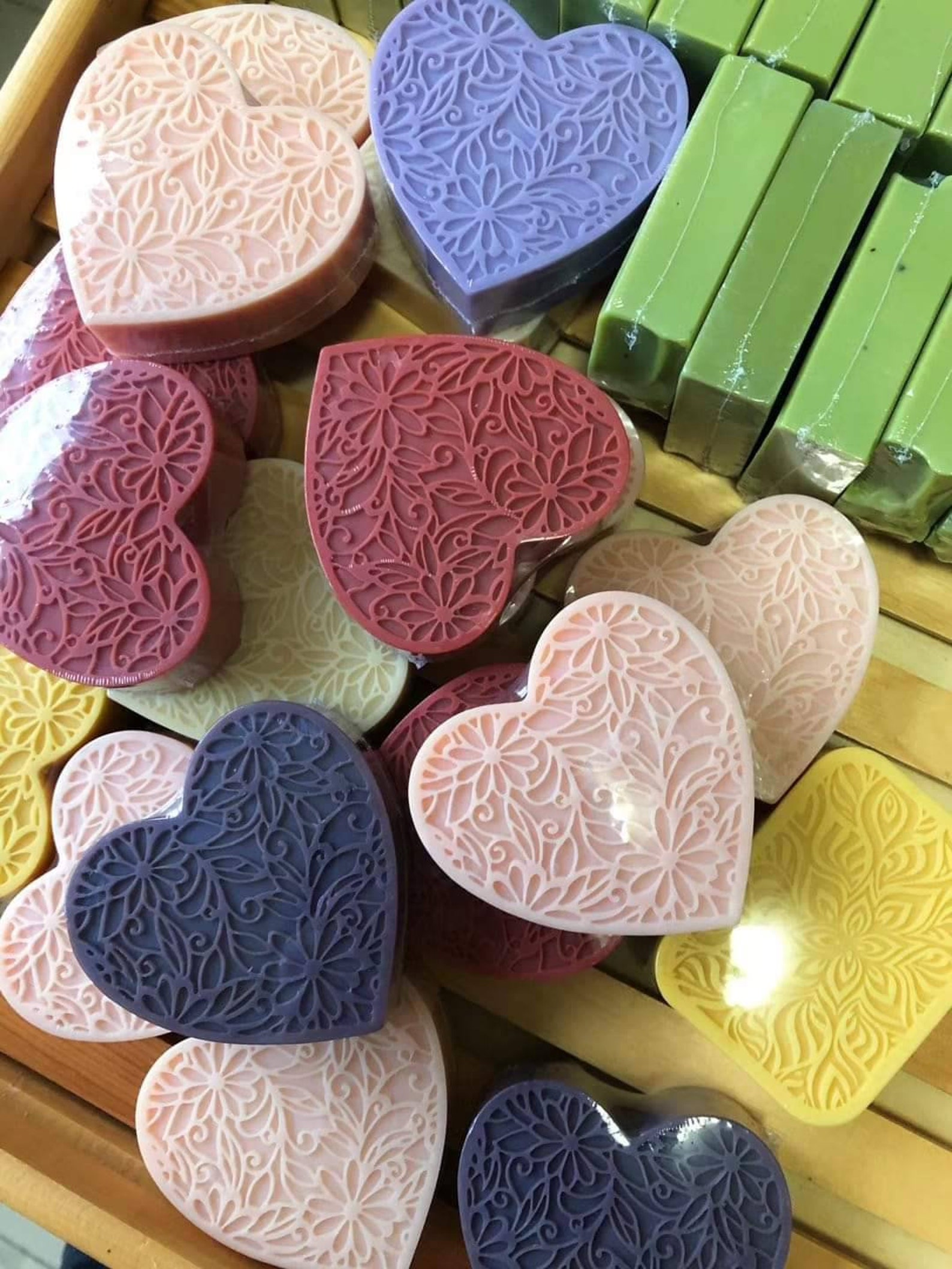 Lace impression mat heart shape soap mold candle mould | Etsy