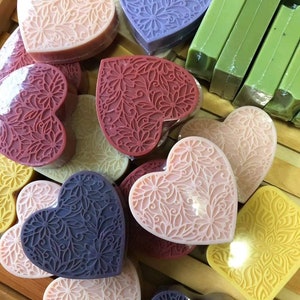 Lace impression mat heart shape soap mold candle mould | Etsy