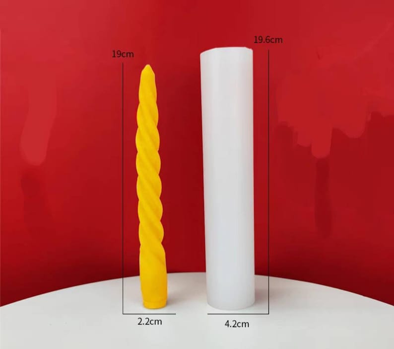 Handmade Spiral Long Pole Candle Silicone Mold Candles Beeswax Piller ...
