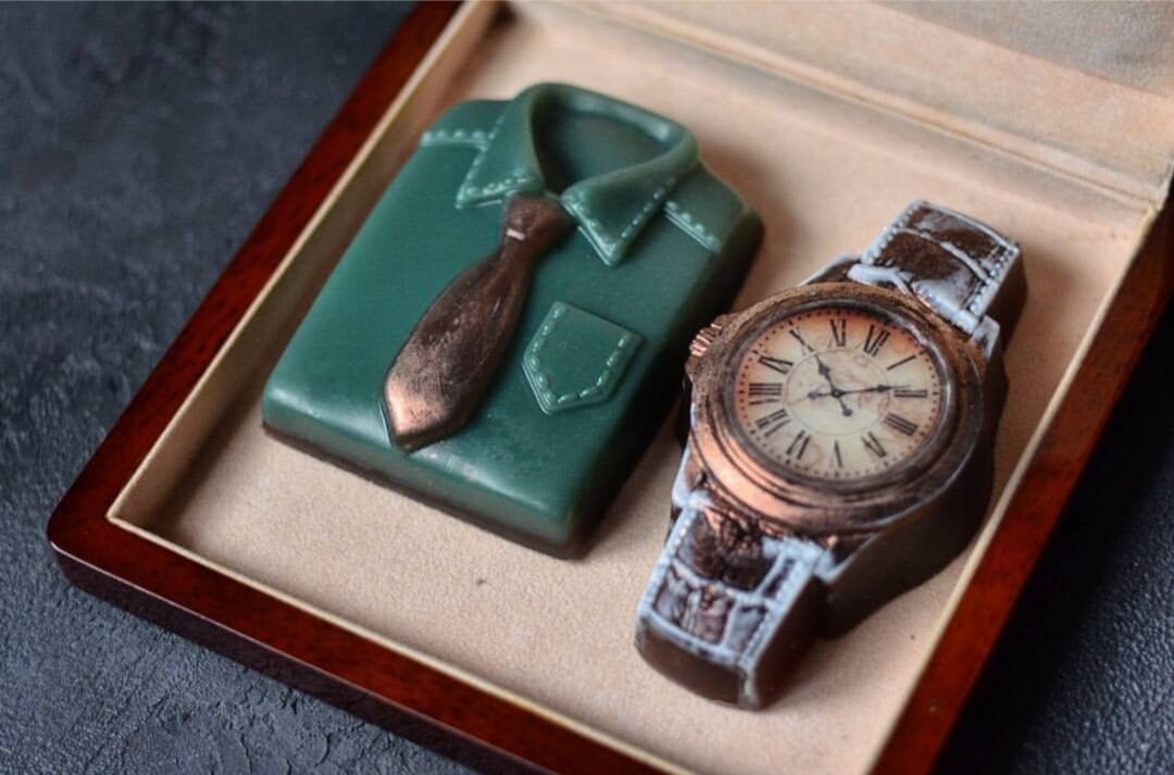 Men Shirt and Wrist Watch Mold Mould Silicone Soap Melt and Pour Candle ...