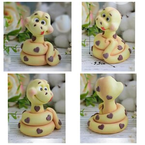 Handmade Silicone Mold for 3d Cute Snake Baby Mould Candle Soap Making ...
