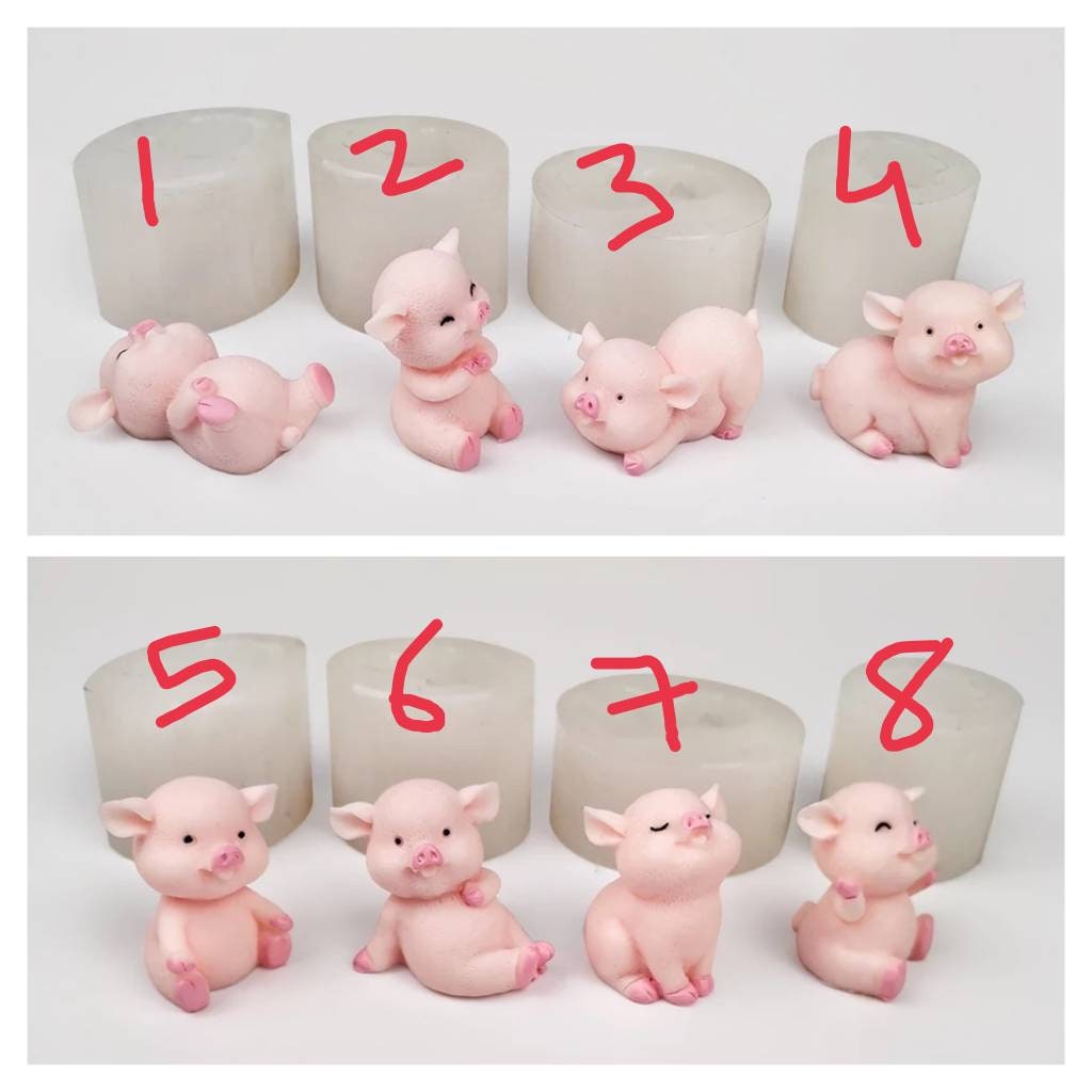 3d Cute Small Little Pig Piggy Piglets Mold Mould Silicone - Etsy