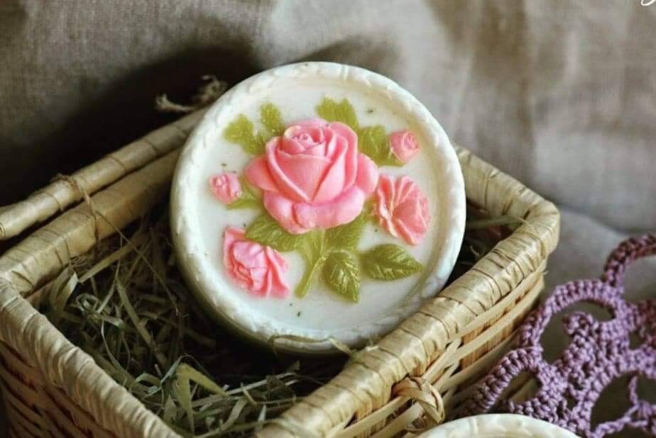 Handmade Rose Roses Heart Round Soap Making Silicone Designer Mold ...