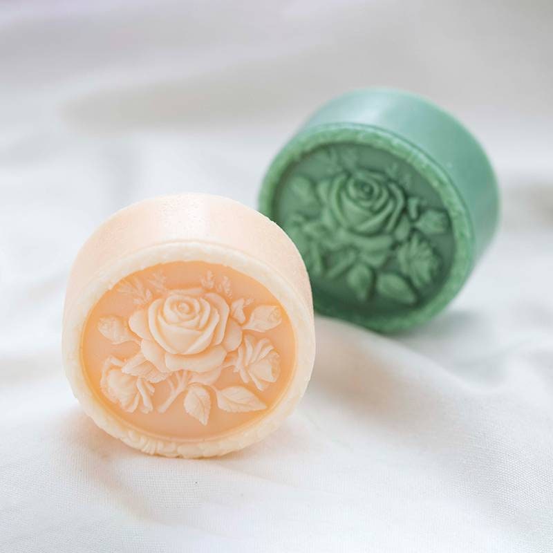 Handmade Rose Roses Heart Round Soap Making Silicone Designer Mold ...