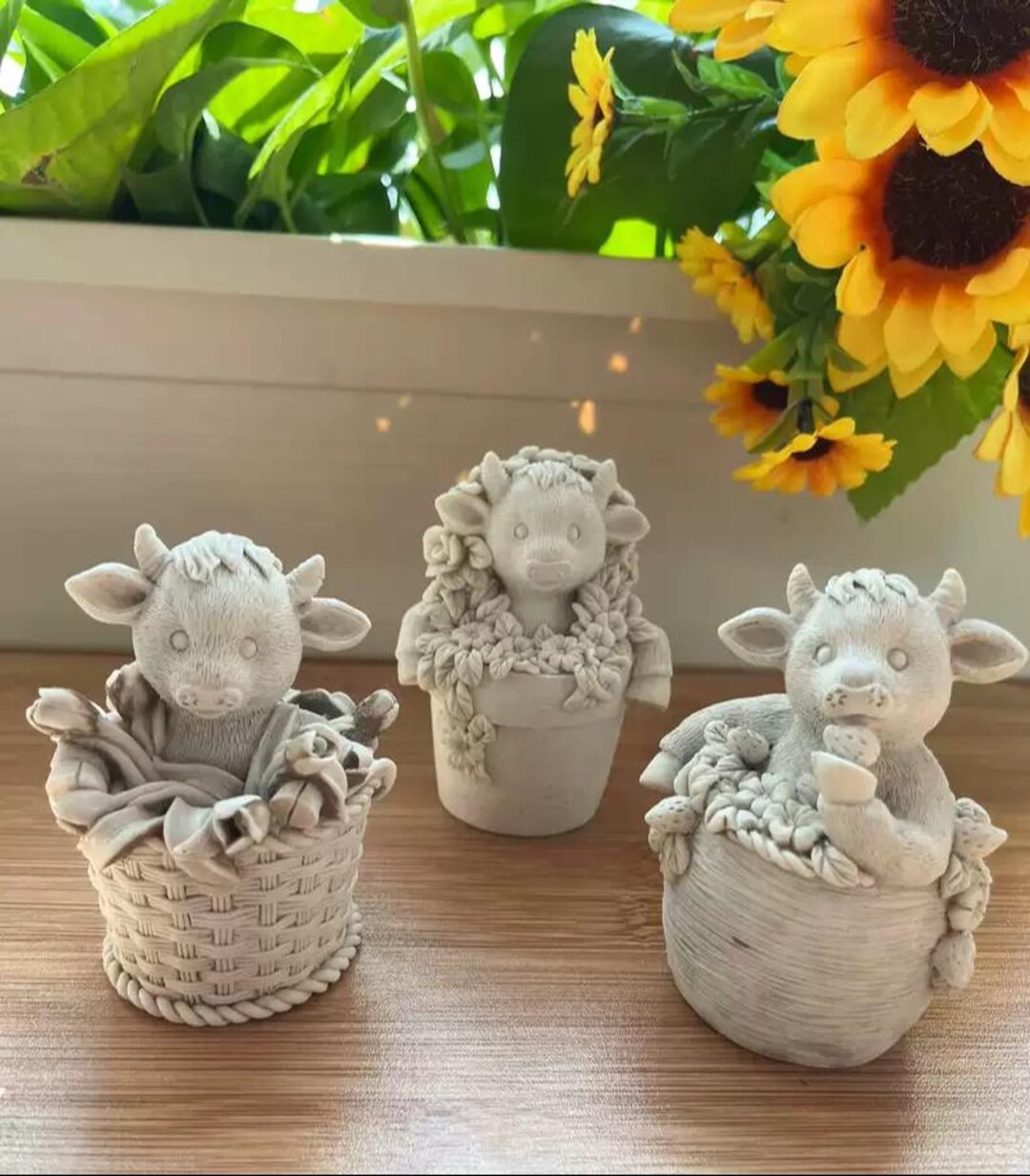 3d Cute Yashka Baby Bull Cow Calf Animal Soap Mold Candle Mould ...