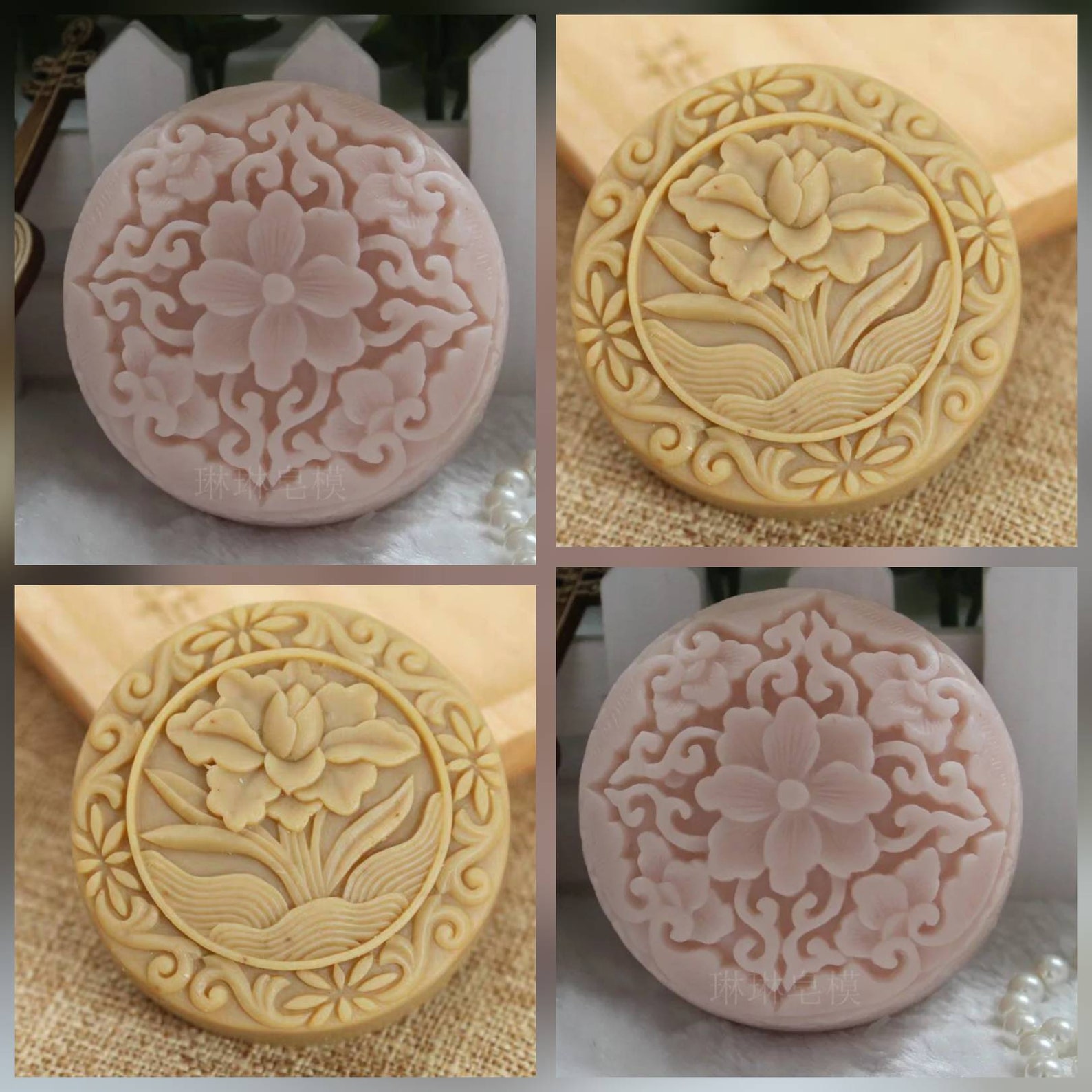 Royal Round Shape Floral Design Mold Embroidery Pattern Soap | Etsy