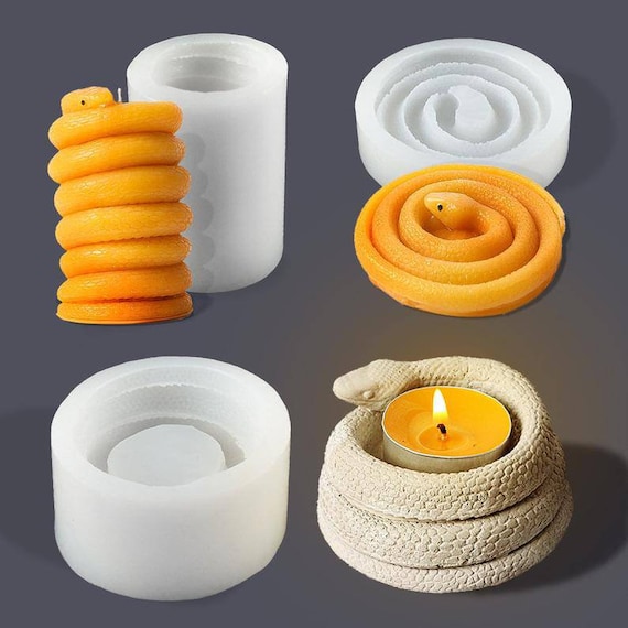 3d Snake Coiling Candle Soy Wax Beeswax Silicone Designer Mold - Etsy
