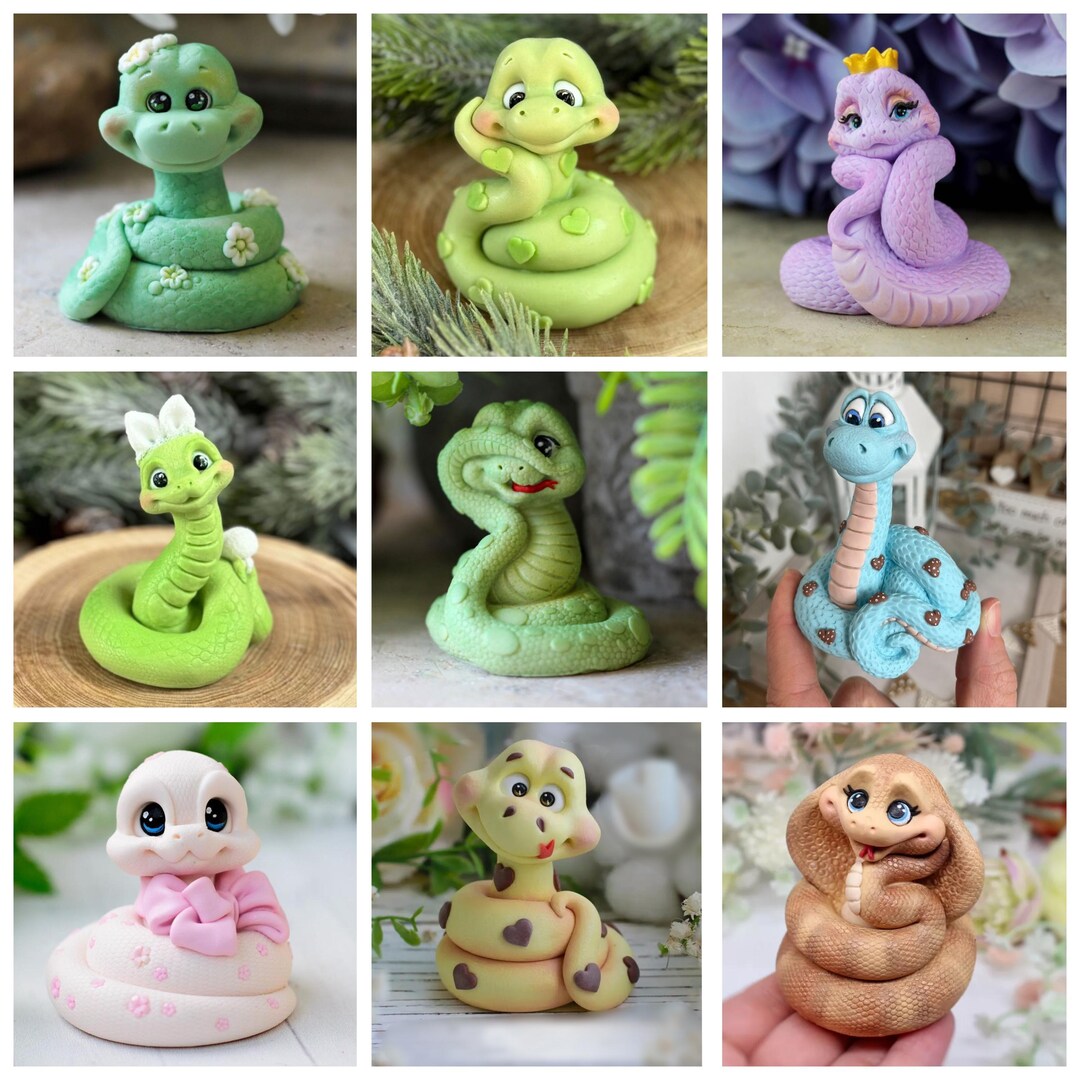 Handmade Silicone Mold for 3d Cute Snake Baby Mould Candle Soap Making ...